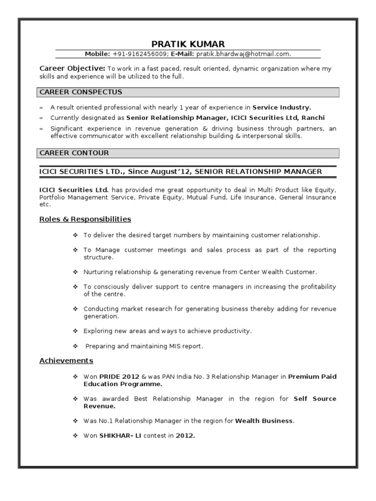 Pratik CV | PDF | Insurance | Business