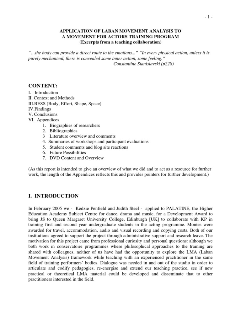 Laban Movement Analysis | PDF | Pelvis | Acting
