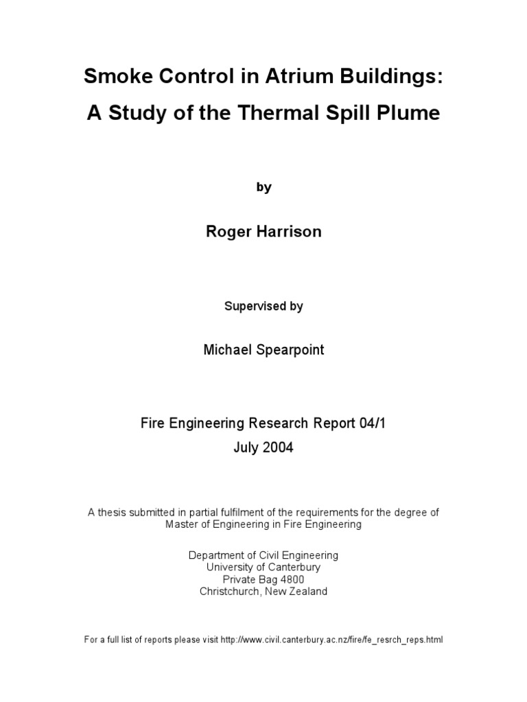 Smoke Control in Atrium Buildings Roger Harrison PDF | PDF | Gases | Smoke