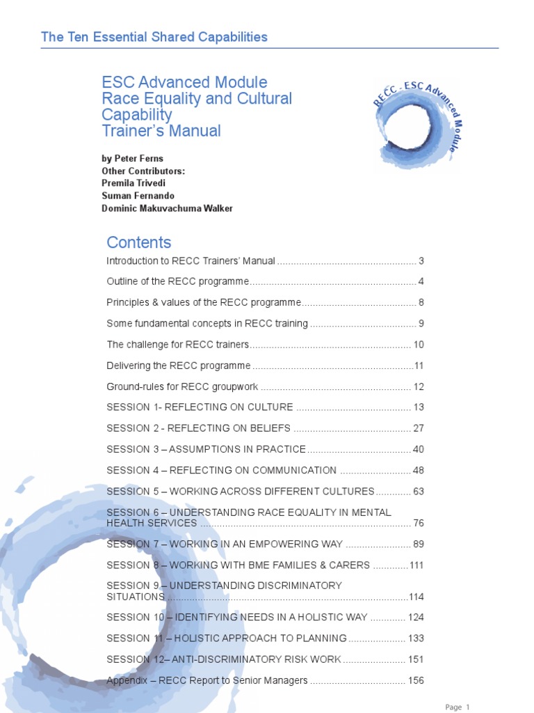 RECC Trainers Manual | PDF | Empowerment | Religion And Belief