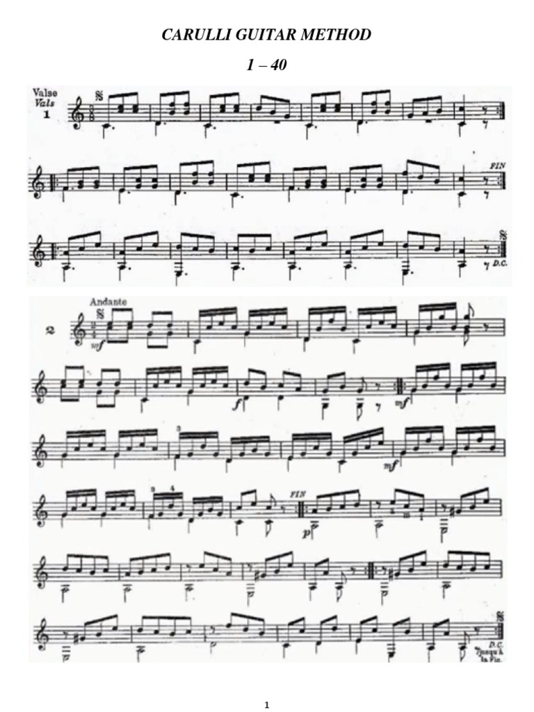 Carulli Guitar Method Overview | PDF