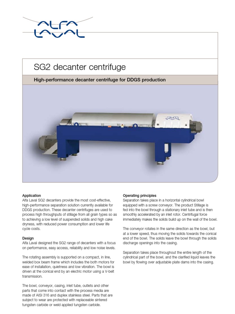 SG2 Decanter Centrifuge | PDF | Mechanical Engineering | Nature