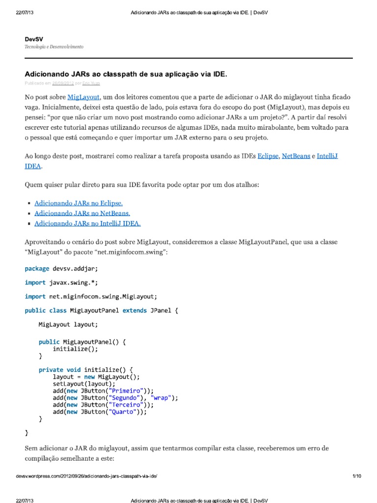 Configurar MigLayout | PDF