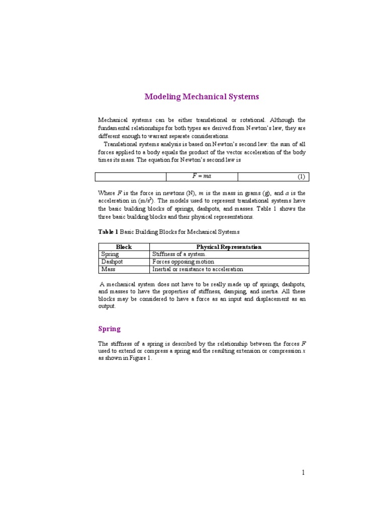 Ess Model Mechs Ys | Download Free PDF | Force | Acceleration