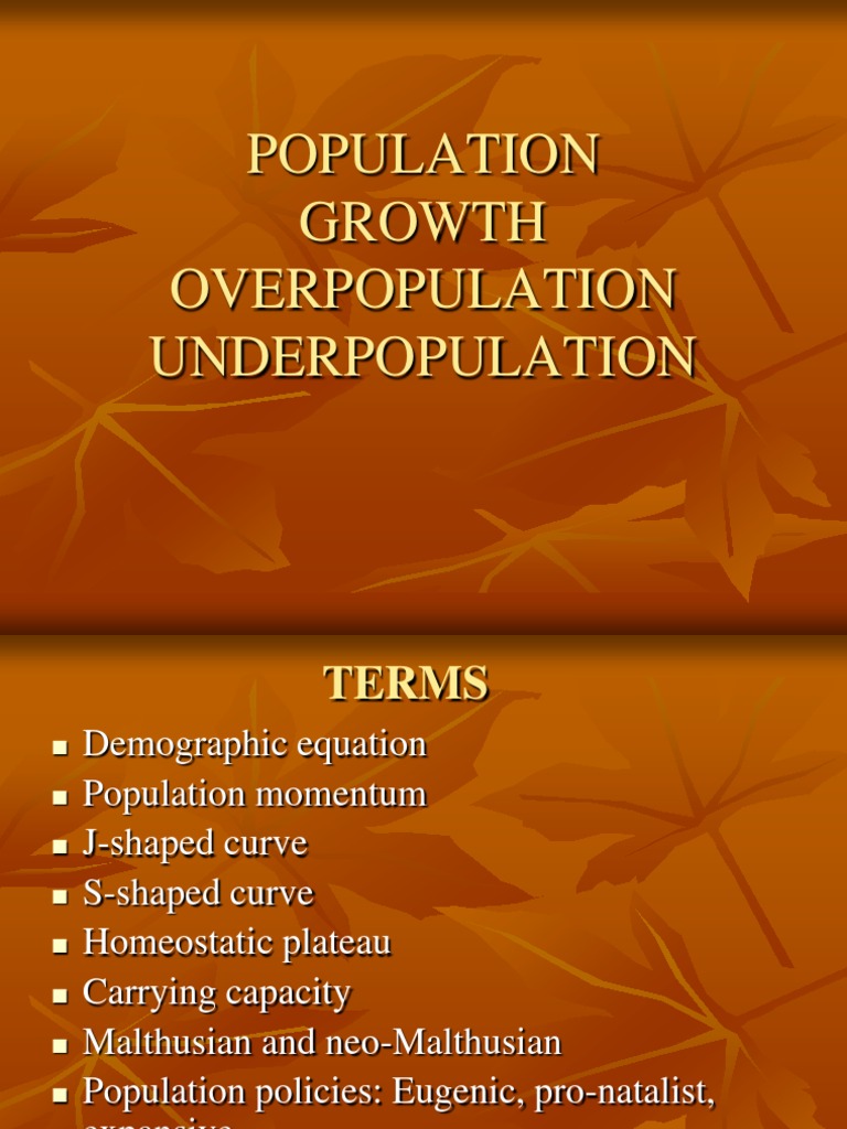 Population Growth Overpopulation Underpopulation | PDF | Total ...