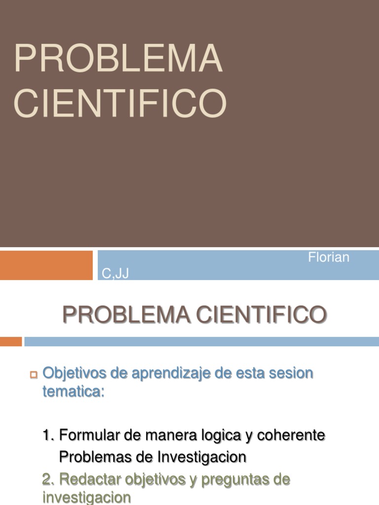 Problema Cientifico Tesis | PDF | Evidencia | Conocimiento