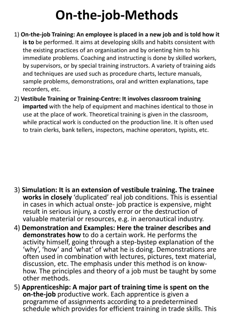 Training-On the Job Methods | Apprenticeship | Lecture