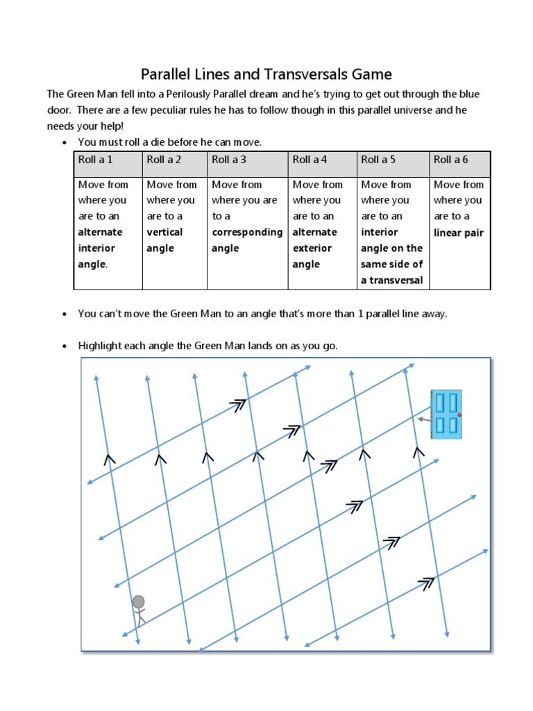 Parallel Lines and Transversals Game | PDF