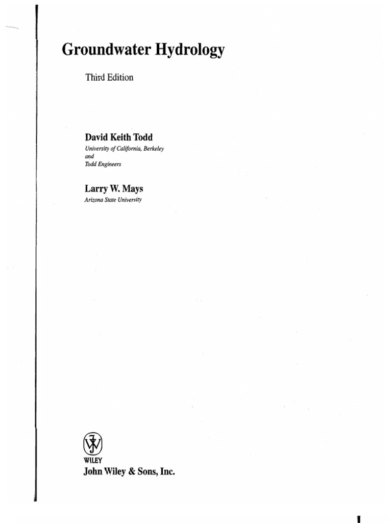 Groundwater Hydrology 3rd Edition | PDF | Hydrology | Systems Science