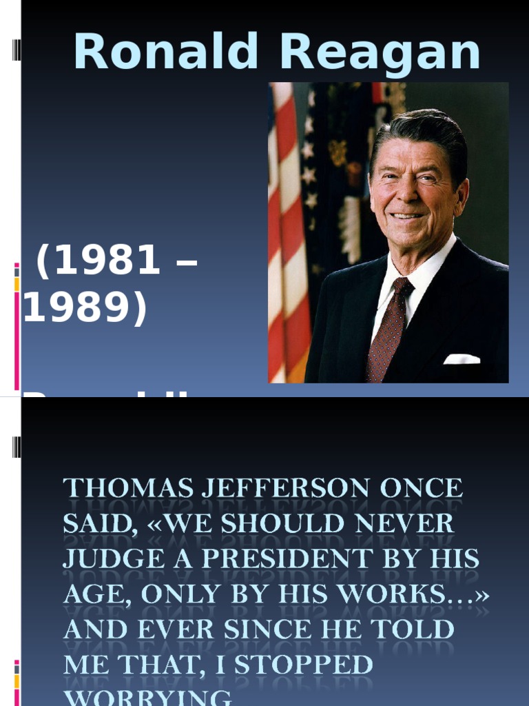 Ronald Reagan: (1981 - 1989) Republican Party | PDF