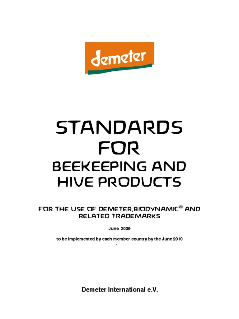Demeter International Bee Standards 2010 | PDF | Beehive | Beekeeping