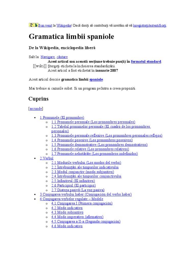 spaniola-gramatica