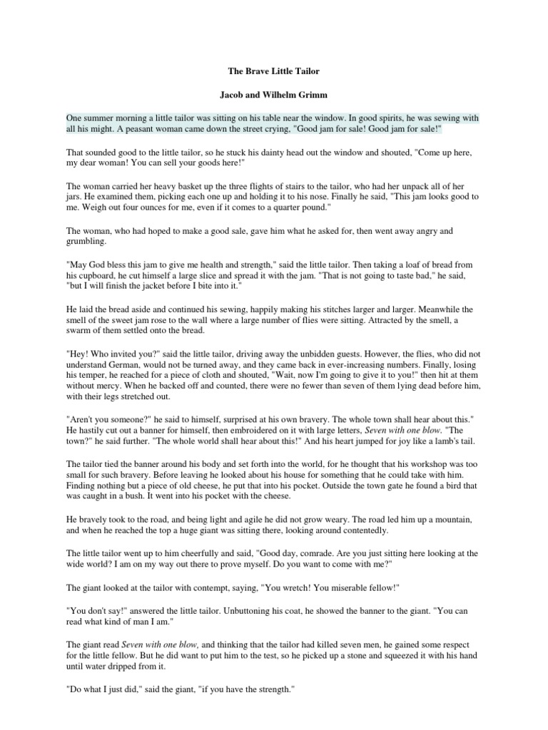 The Brave Little Tailor | PDF | Trees