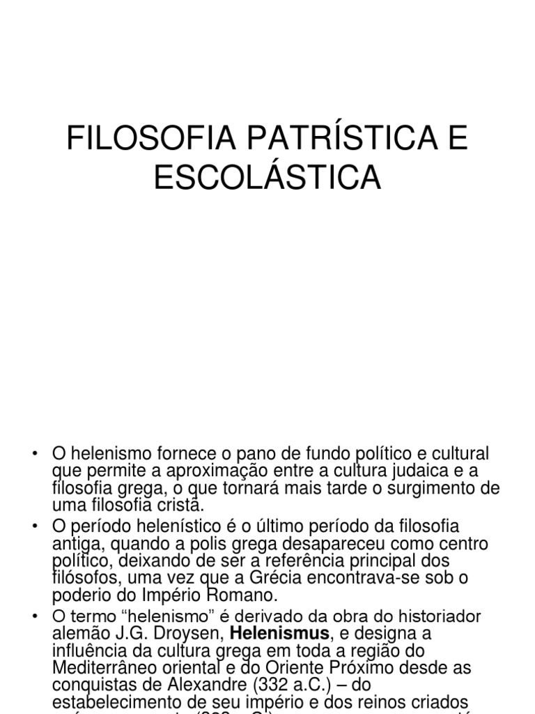 Filosofia Patristica, Escolastica e Moderna | PDF | Science | Agostinho ...