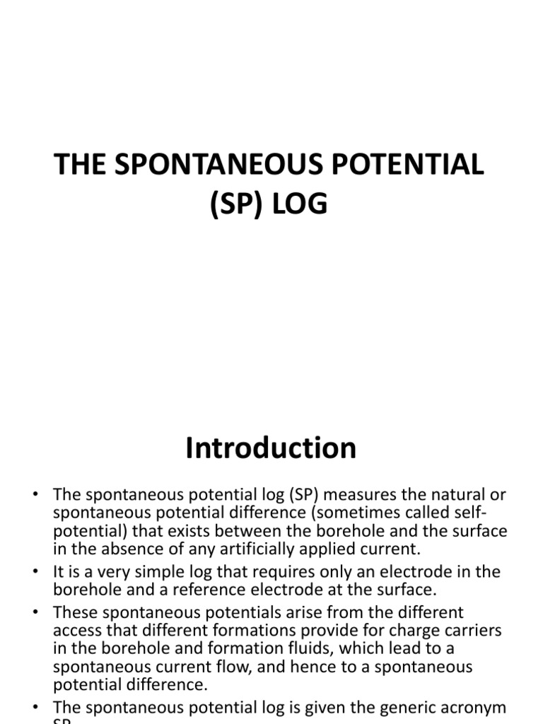 4 The Spontaneous Potential (SP) Log | PDF | Chemistry | Applied And ...