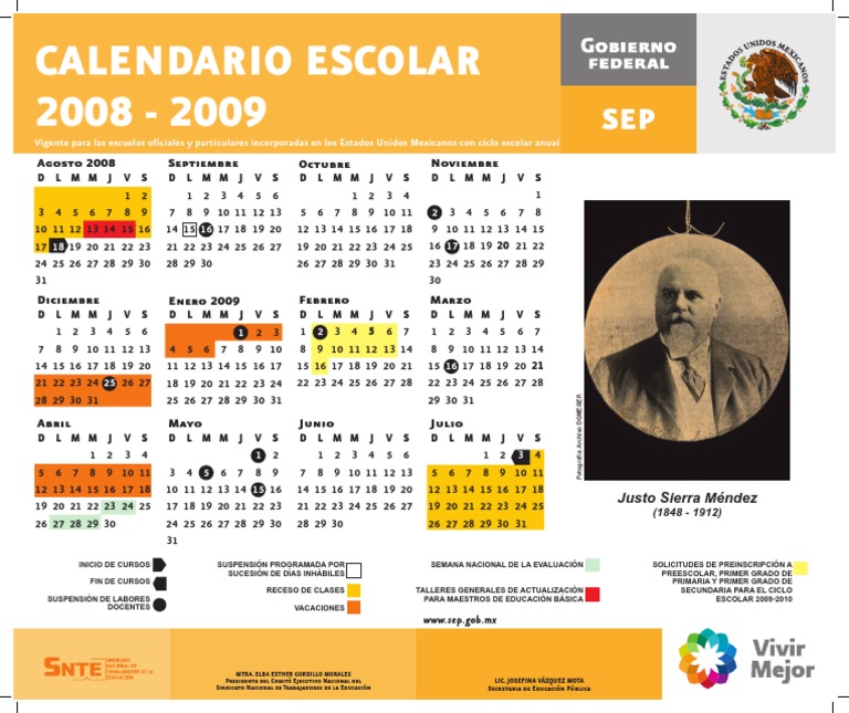 Calendario Escolar 2008-2009 México | PDF