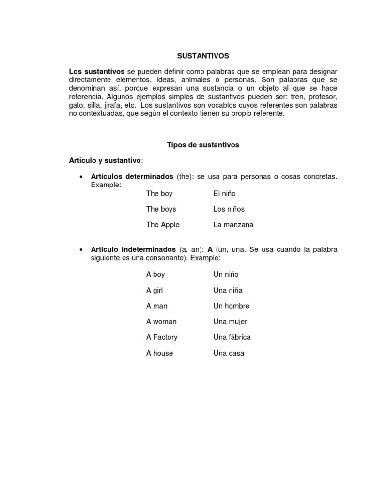 Sustantivos y Adjetivos | PDF | Sustantivo | Adjetivo