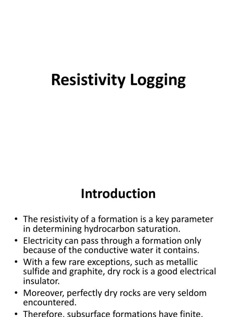 Resistivity Logging and Interpretation Guide | PDF | Electrical ...