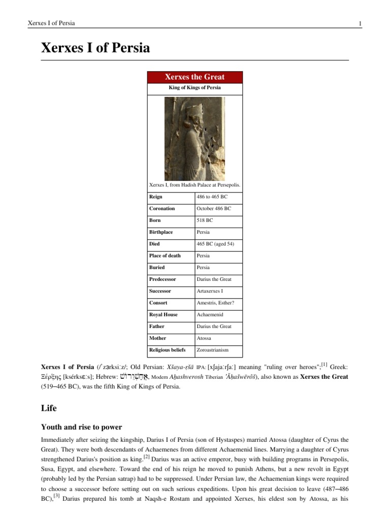 Xerxes I of Persia | PDF | Darius I | Achaemenid Empire