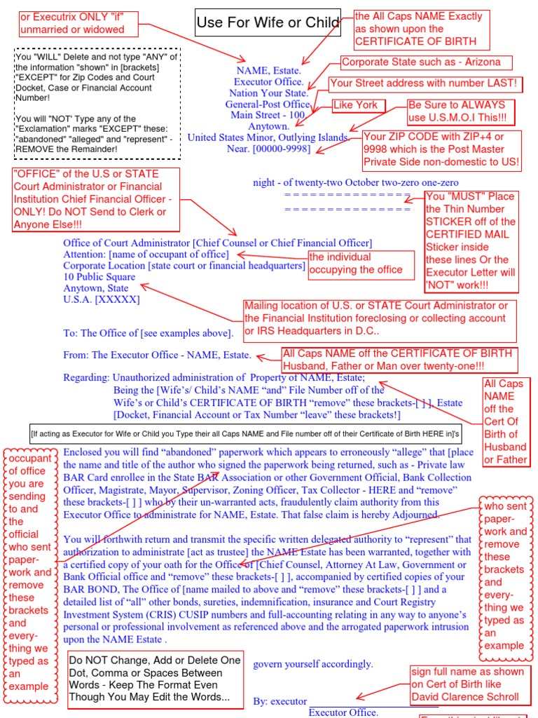Executor Letter 2 | PDF | Zip Code | Government Information