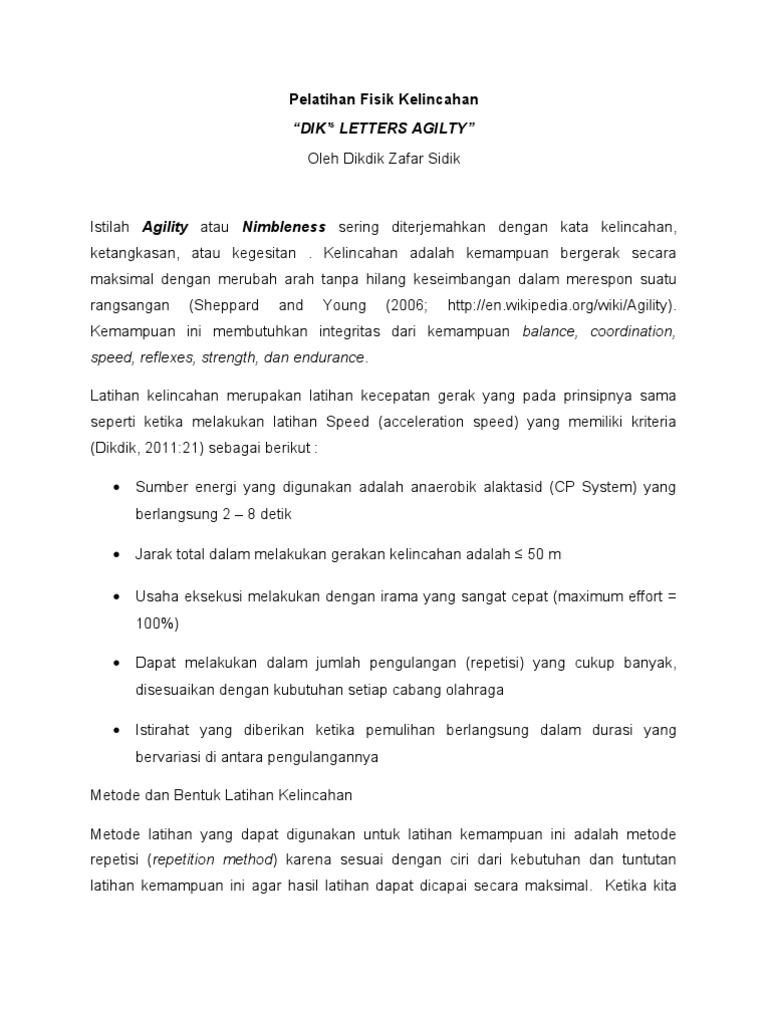 Diks Letter Agility | PDF | Karier & Perkembangan | Metode & Bahan Ajar