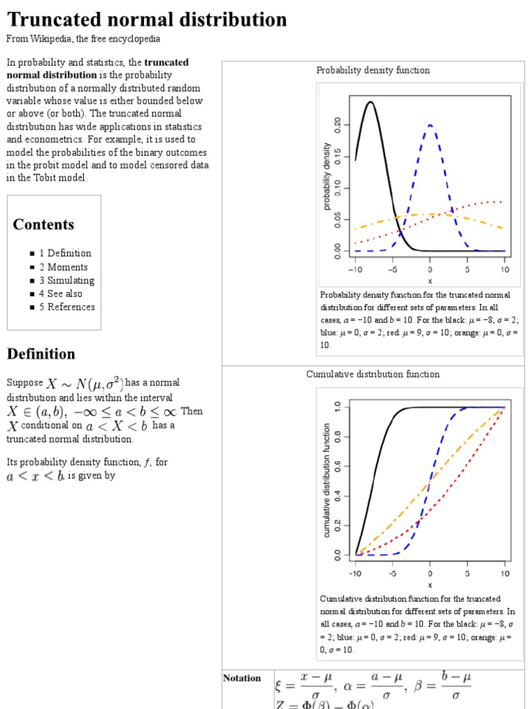 Truncated Normal Distribution - Wikipedia, The Free Encyclopedia ...