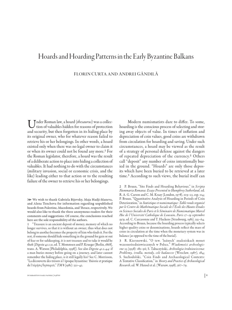 Florin Curta Hoard Patterns | PDF | Coins | Numismatics