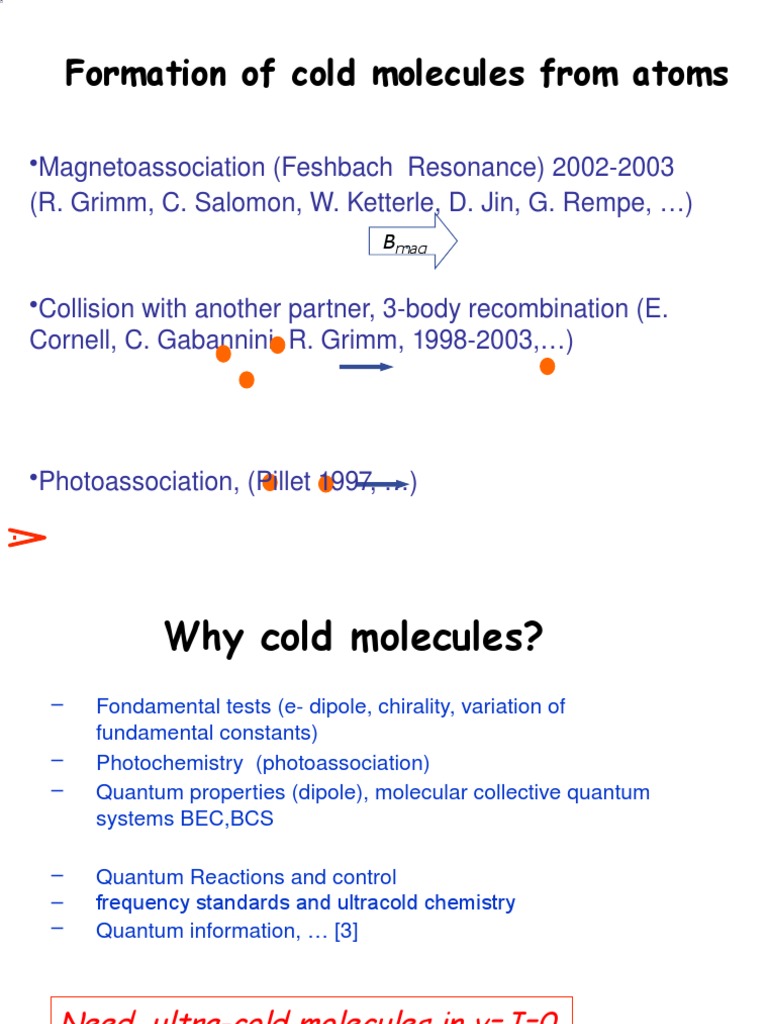 Formation of Cold Molecules From Atoms | PDF | Laser | Condensed Matter ...
