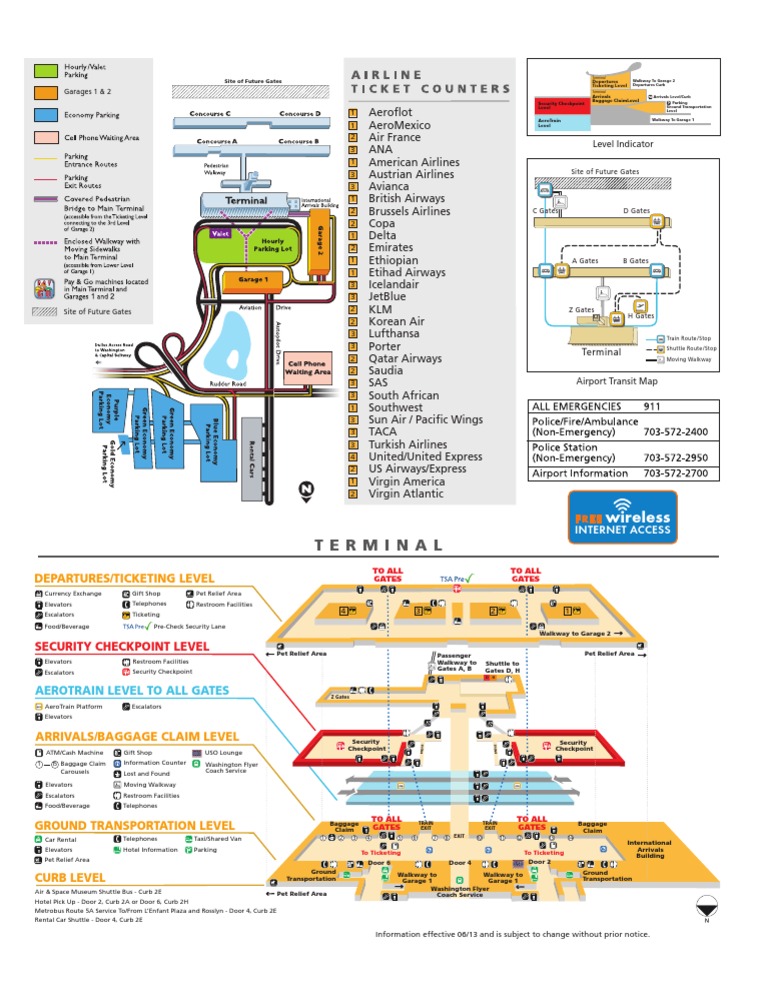 Iad Terminal Map | PDF | Airlines | Passenger Car (Rail)