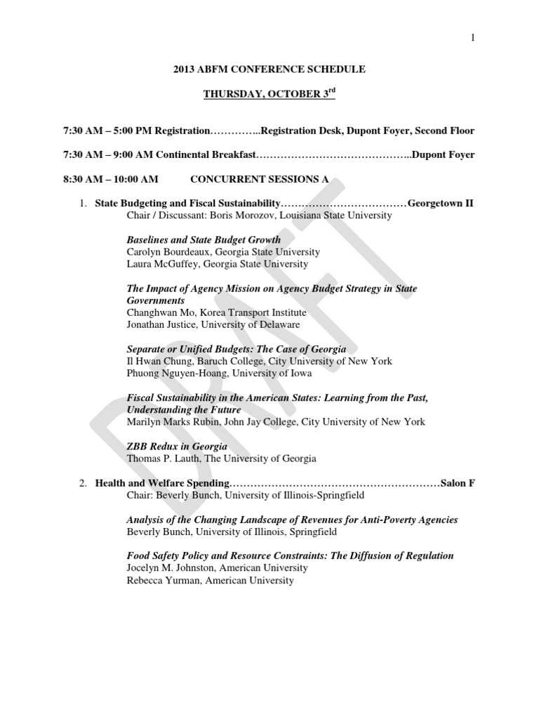 ABFM 2013 Conference Program Agenda (July 29, 2013 Revision) | PDF ...