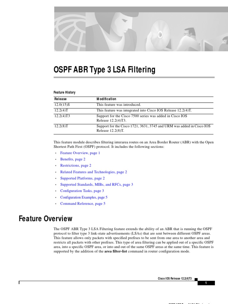 OSPF ABR Type 3 LSA Filtering PDF | PDF | Routing | Cyberspace