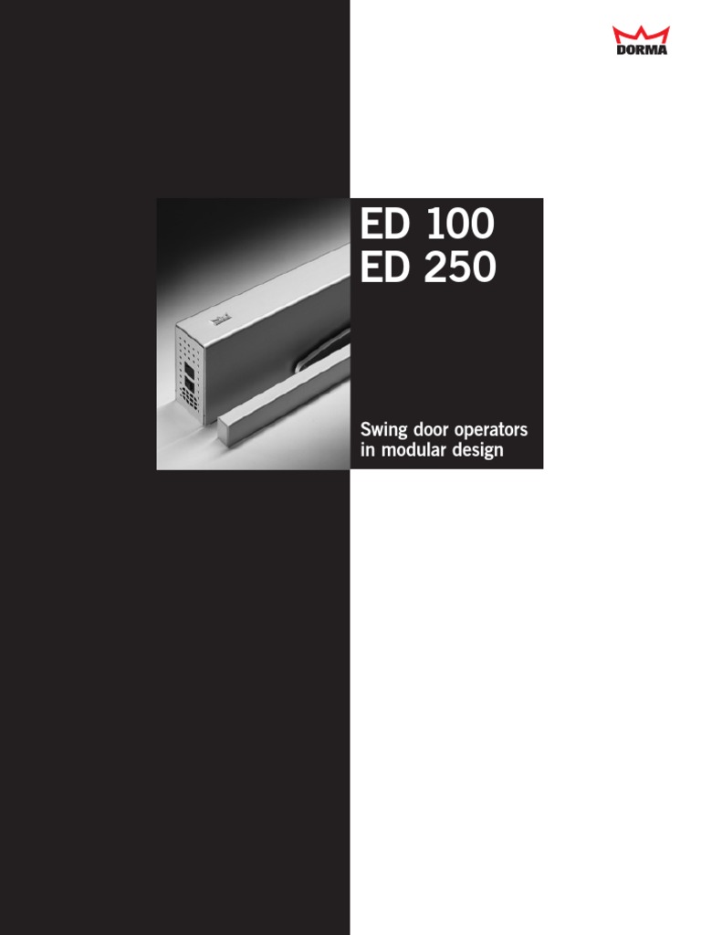 Dorma ED100 250 TechnicalLeaflet | PDF | Door | Power Supply