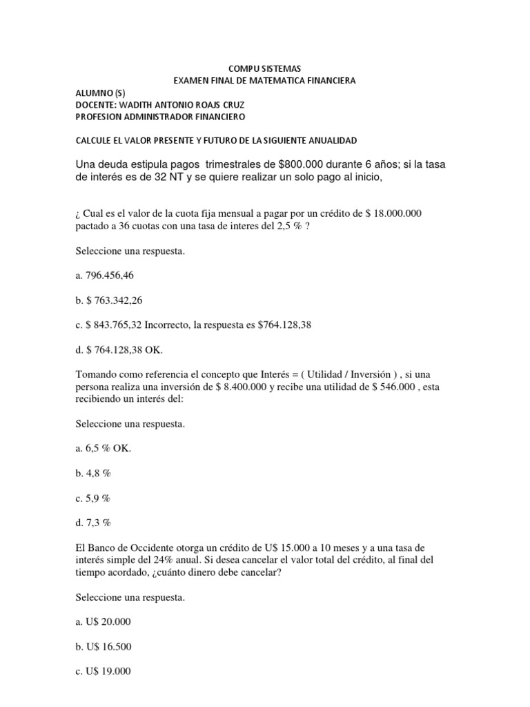 Compu Sistemas Examen | PDF