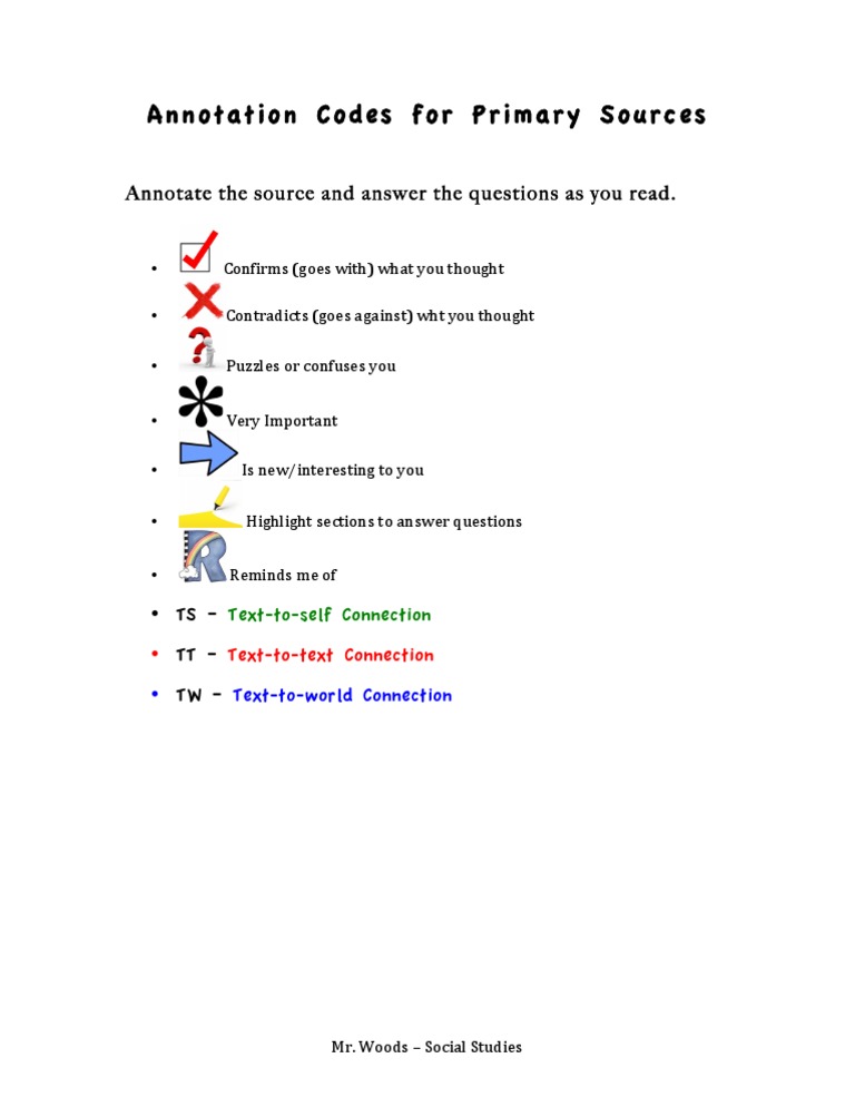 Primary Source Annotation Guide | PDF