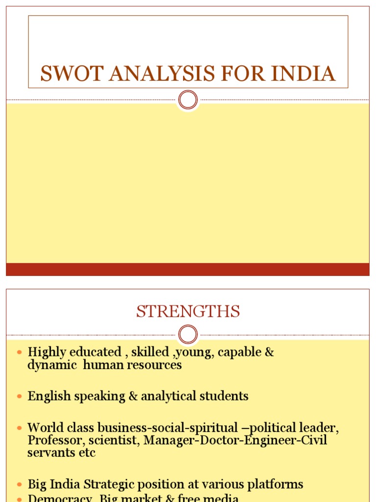 Swot Analysis For India | PDF | Swot Analysis | Business