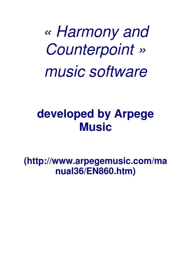 Harmony and Counterpoint Music Software | PDF | Harmony | Musical ...