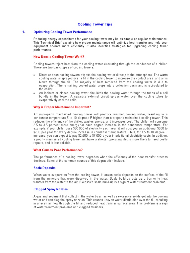 Cooling Tower Tips Pdf