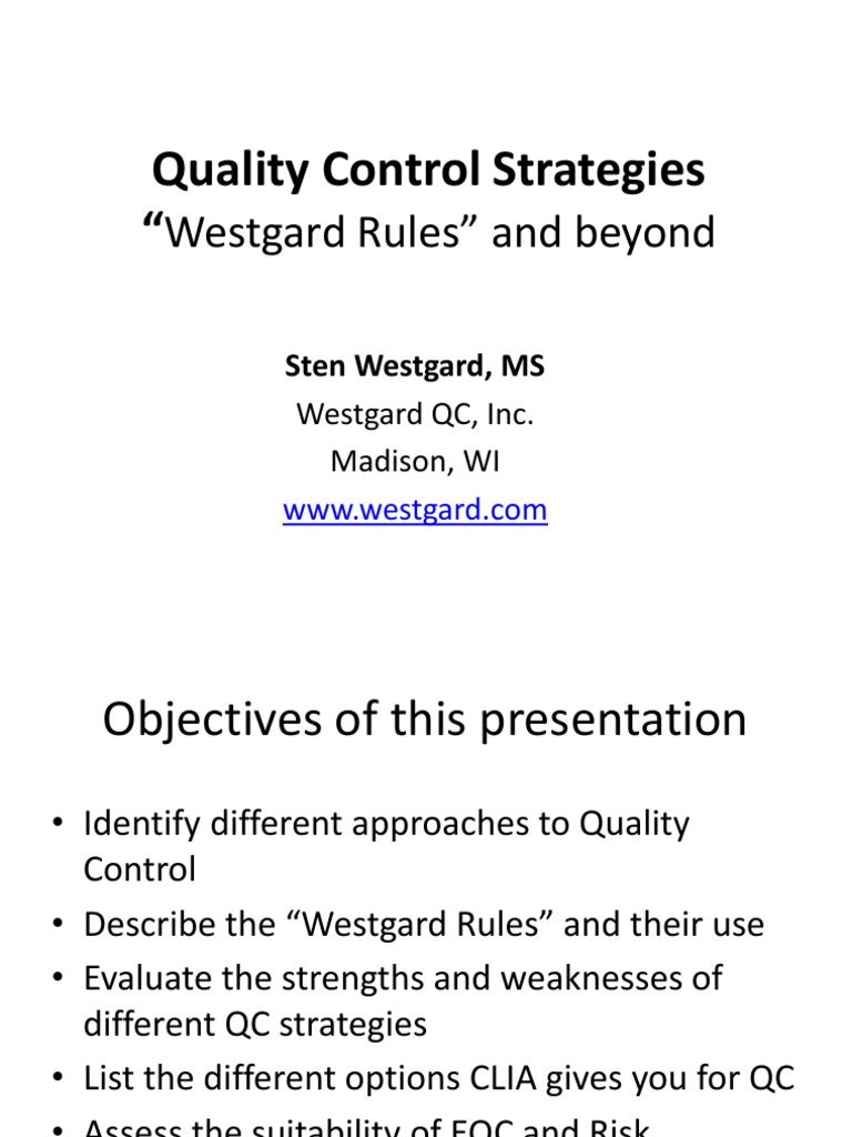 5-Westgard QC Strategies | PDF | Risk Management | Risk
