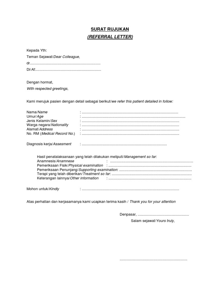 Format Surat Rujukan Dokter Gigi - Delinewstv