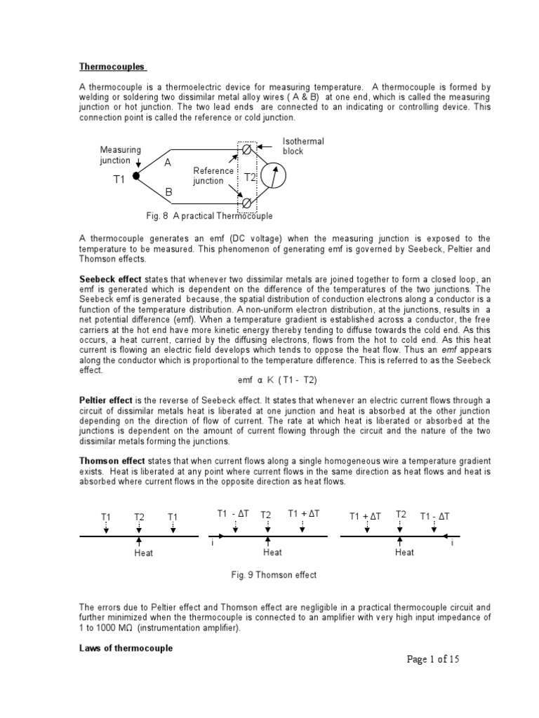 Temperature | PDF | Thermocouple | Electrical Resistance And Conductance