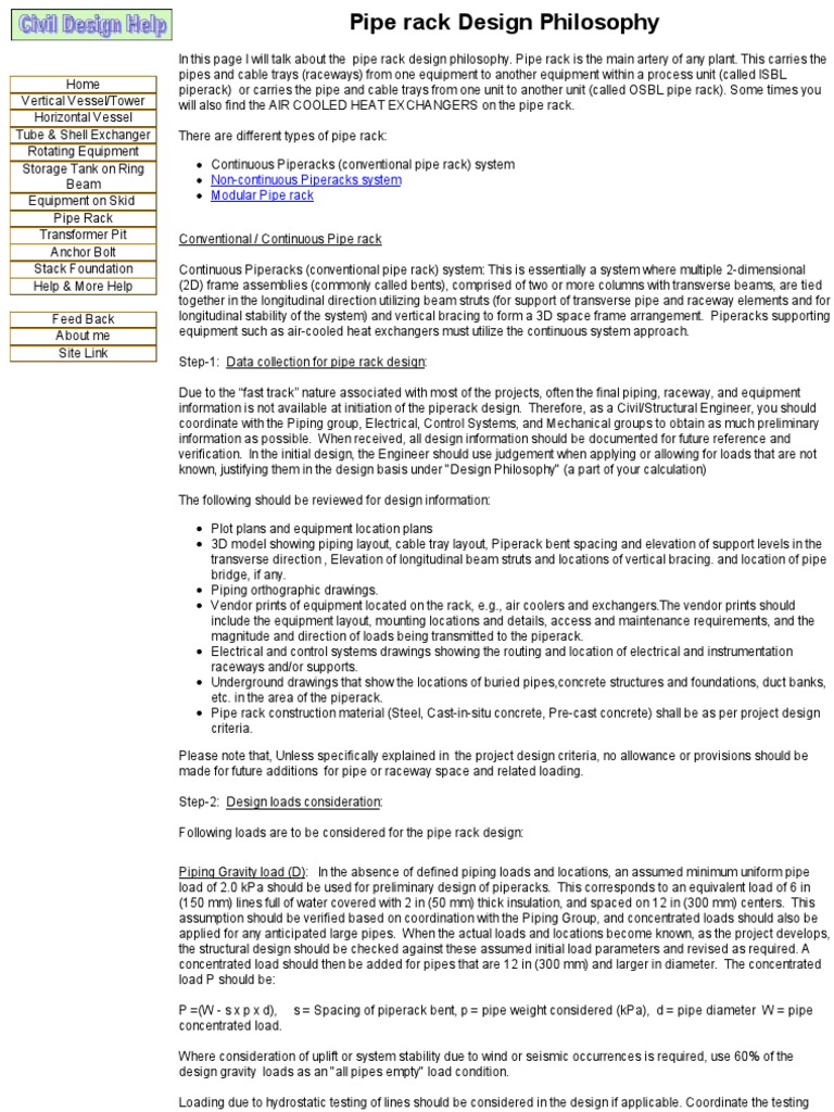 Non-Continuous Piperacks System Modular Pipe Rack | PDF | Beam ...