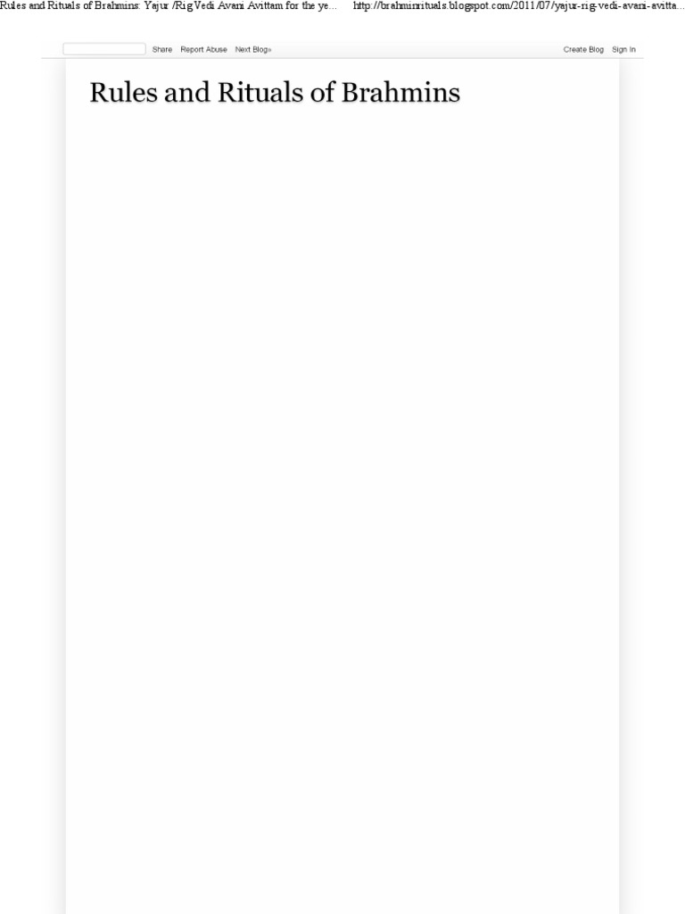 Rules and Rituals of Brahmins | PDF | Hindu Philosophy | Hindu ...
