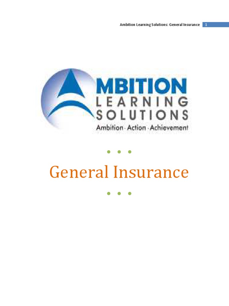Protecting Assets and Managing Risk: An Overview of General Insurance ...