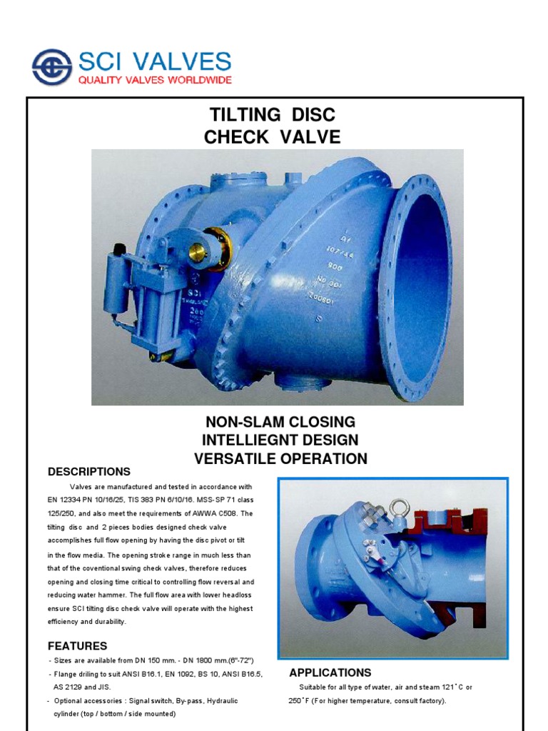 Check Valves With Tilting Disc | PDF | Valve | Iron