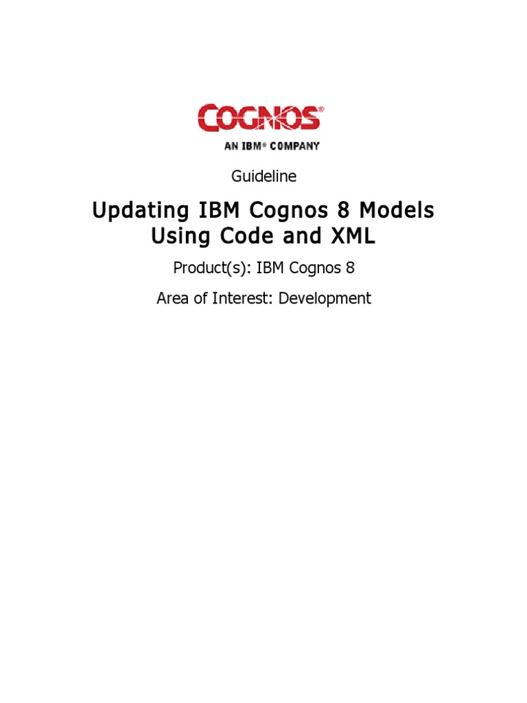 Updating IBM Cognos 8 Models Using Code and XML | PDF | Application Programming Interface | Xml