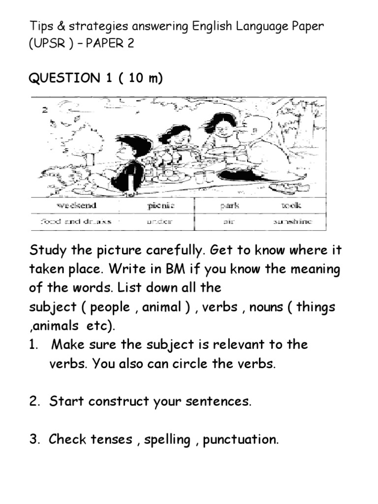 QUESTION 1 (10 M) : Tips & Strategies Answering English Language Paper ...