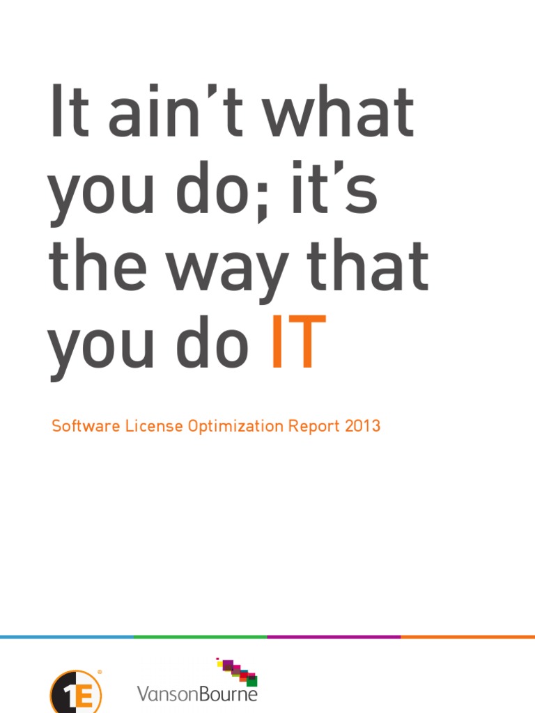 Software License Optimization Report 2013 | PDF | Virtualization | Personal Computers