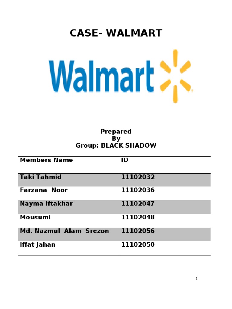 WalMart Case | PDF | Walmart | Retail