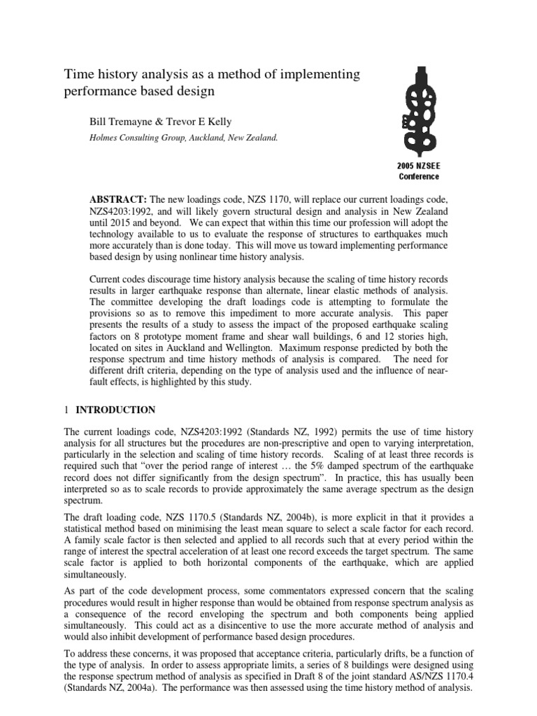 Time History Analysis For Performance Based Design | PDF | Spectrum ...
