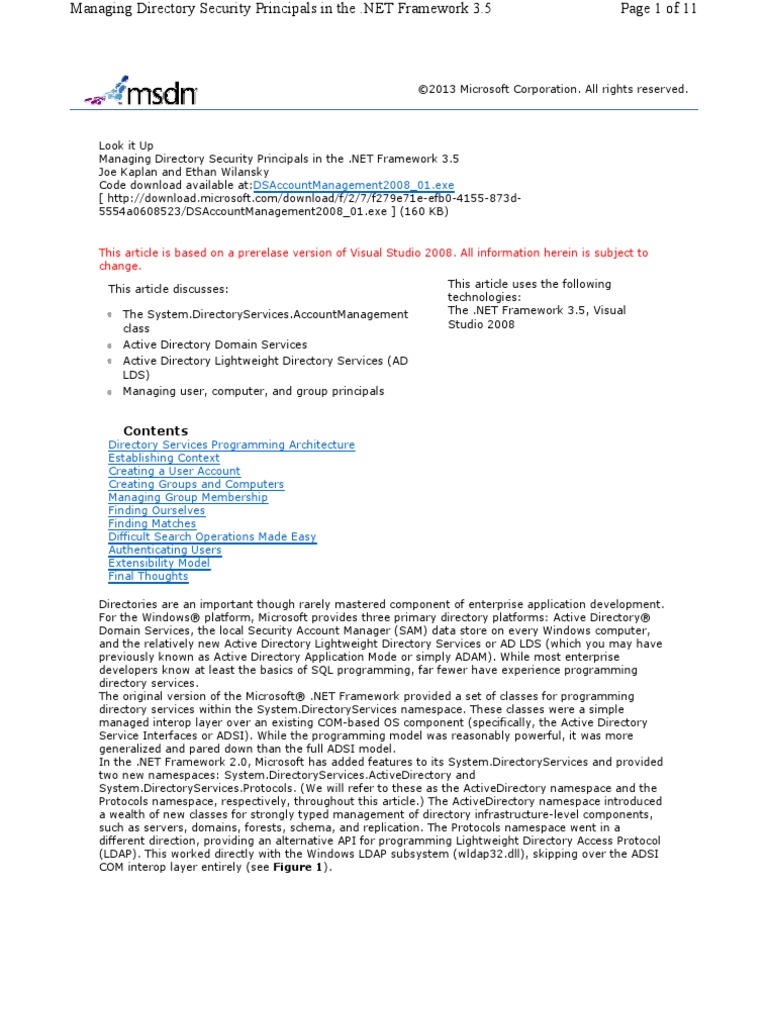 Active Directory | PDF | Active Directory | Class (Computer Programming)
